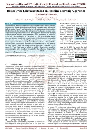 House Price Estimates Based on Machine Learning Algorithm | PDF