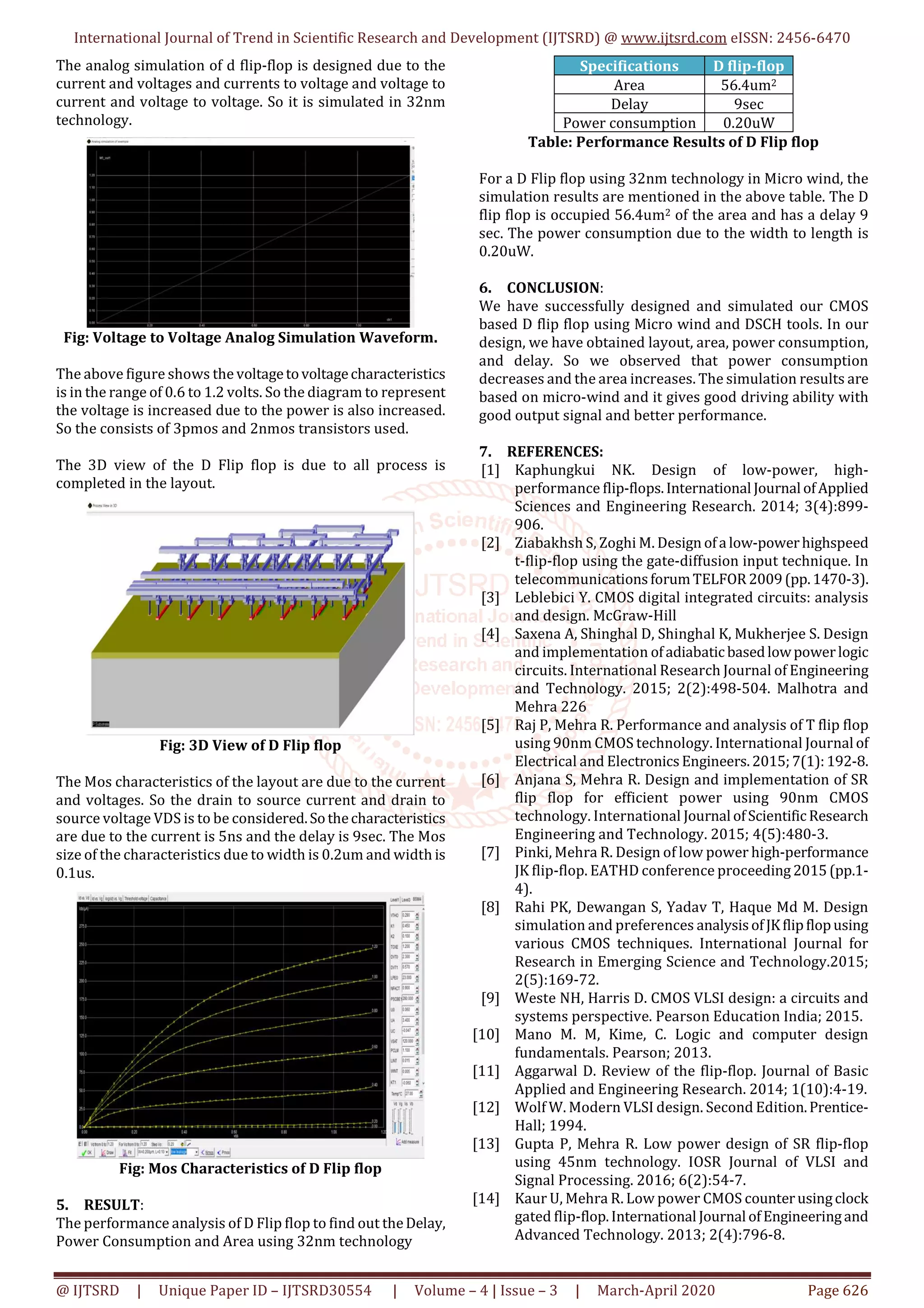 Implementation of D Flip Flop using CMOS Technology | PDF