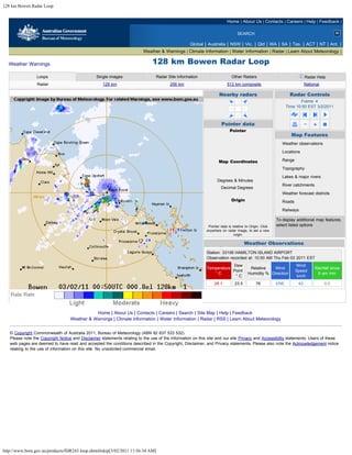 128 km bowen radar loop looking like flower at 9.50am after cyc yani 3.2.11