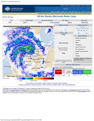 128 km darwin (berrimah) radar loop 16.2.11 cyc carlos | PDF
