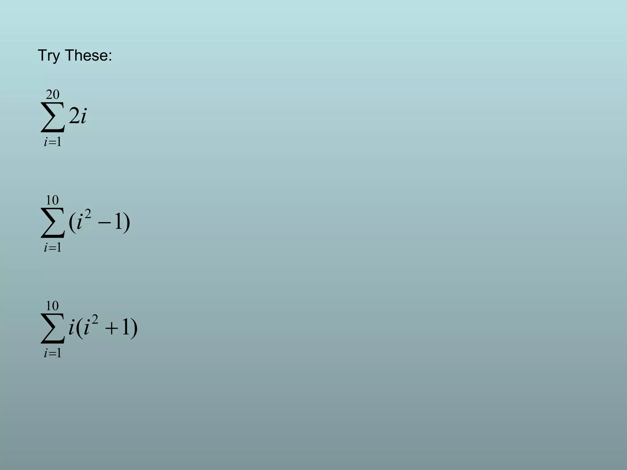 1.29.08 Sigma Notation | PPT
