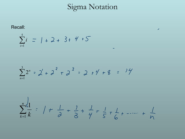 1.29.08 Sigma Notation | PPT