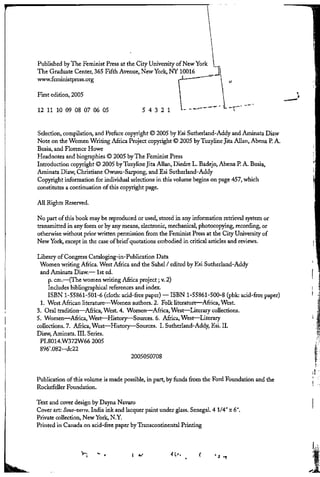 Women Writing Africa West Africa and the Sahel Esi Sutherland-Addy | PDF