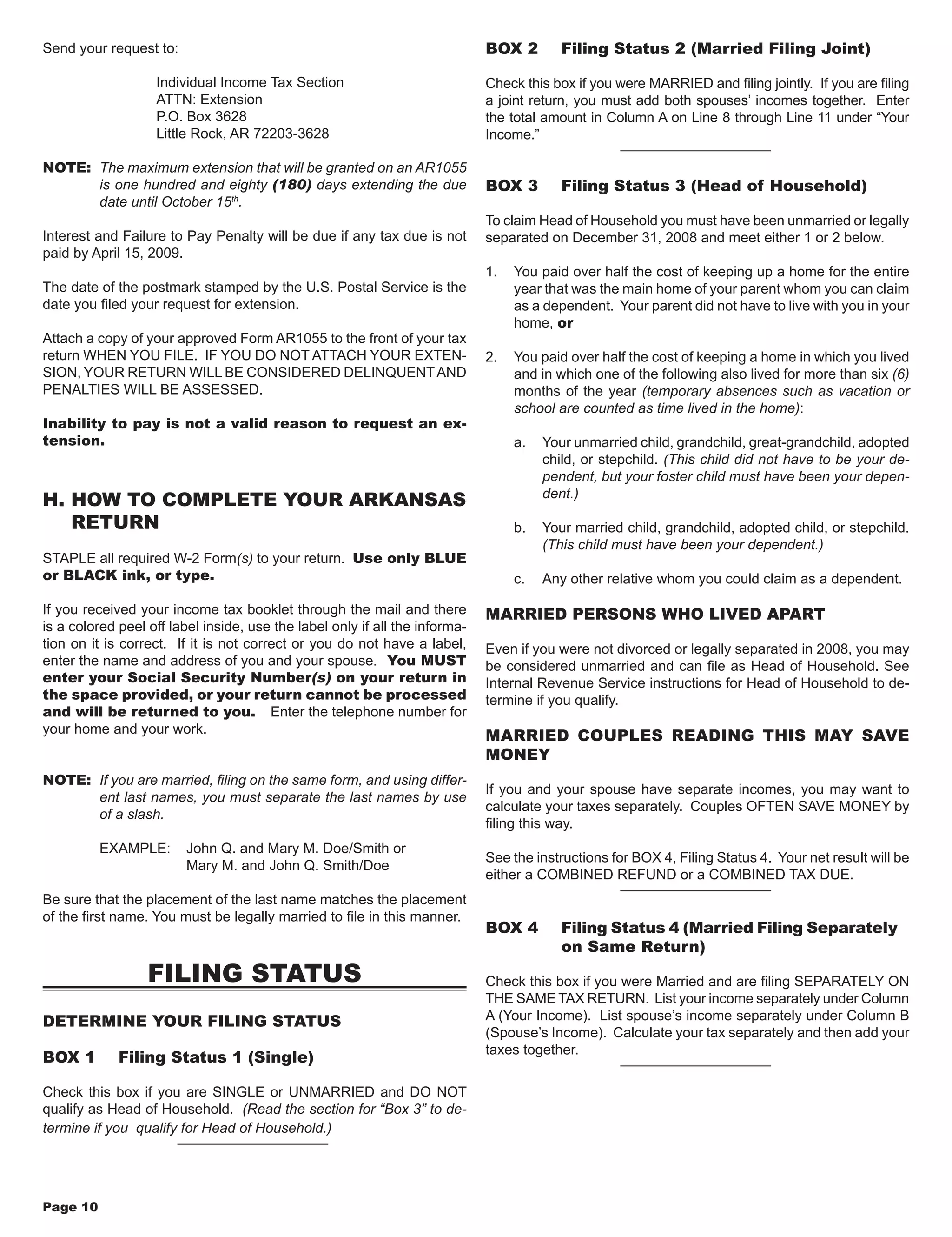 Instructions for AR1000S - Short Form | PDF
