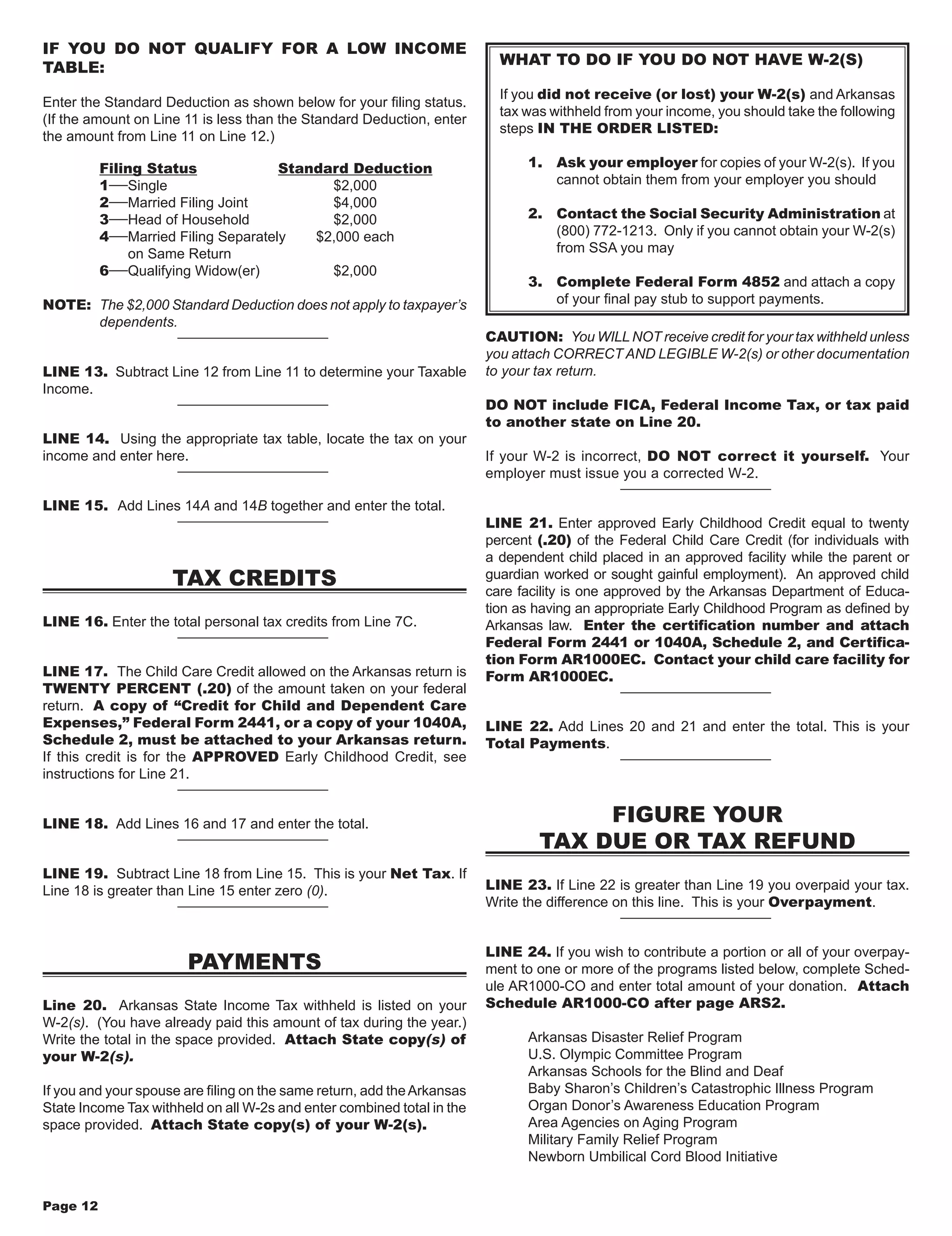 Instructions for AR1000S - Short Form | PDF