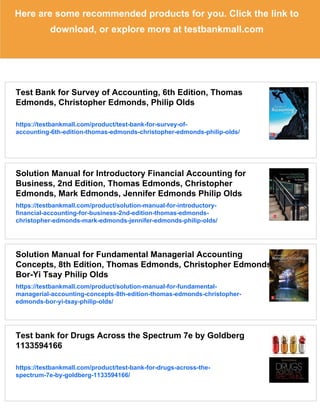 Solution Manual for Survey of Accounting, 6th Edition, Thomas Edmonds ...