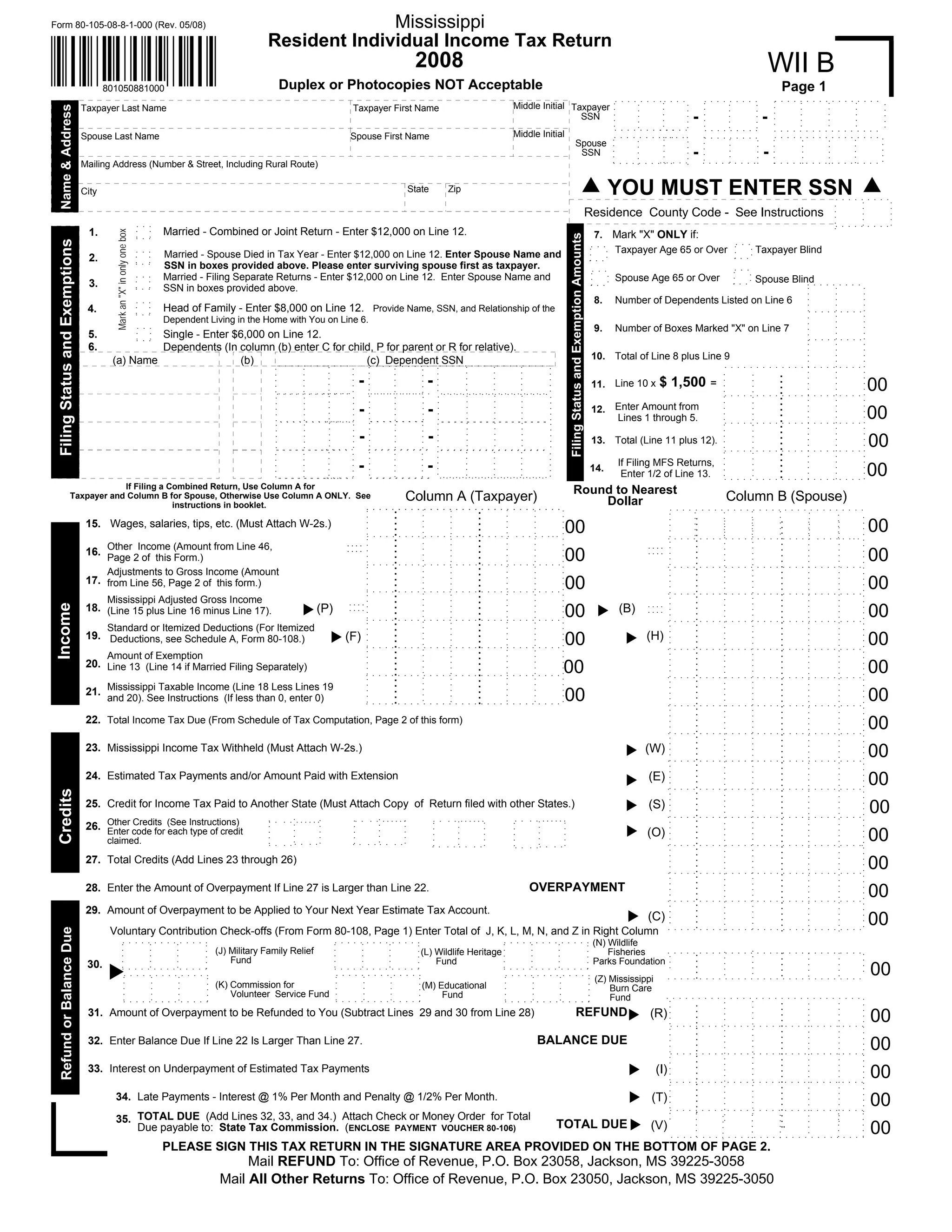 Resident Individual Income Tax Return | PDF | Free Download
