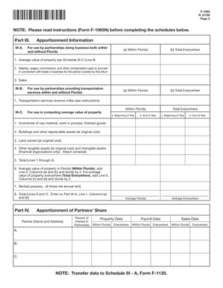 Florida Partnership Information Return with Instructions R.01/09 | PDF