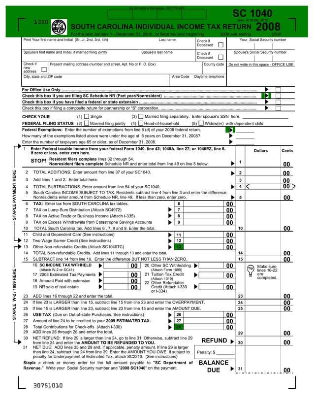 Individual Income Tax Return Long Form | PDF