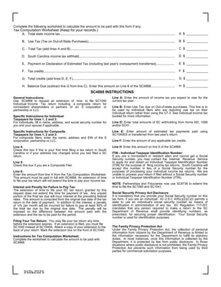 Request for Extension of Time to File South Carolina Tax Return (File ...