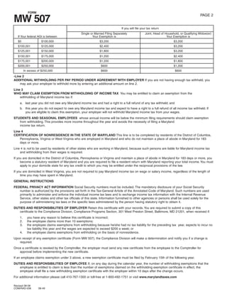 Employee's Maryland Withholding Exemption Certificate | PDF