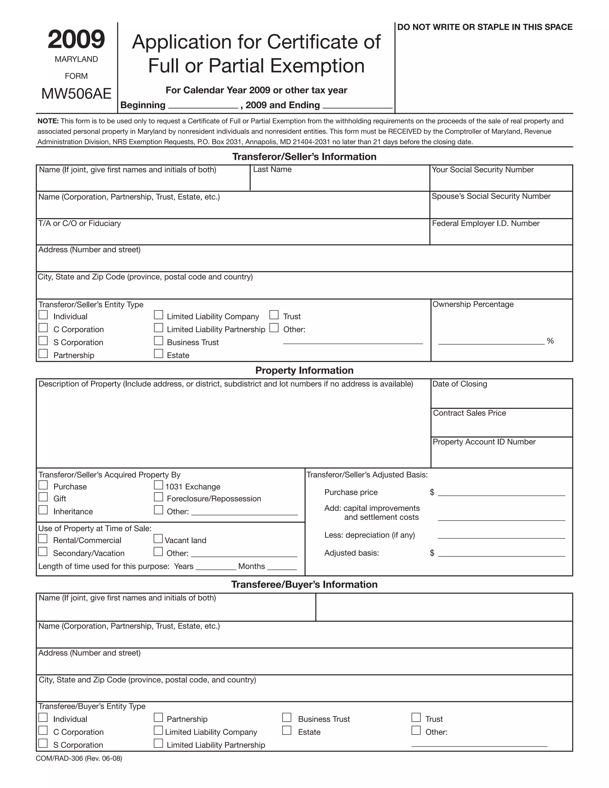 Form MW506AE; Form MW506NRS; Form MW506R | PDF | Real Estate Buying and ...