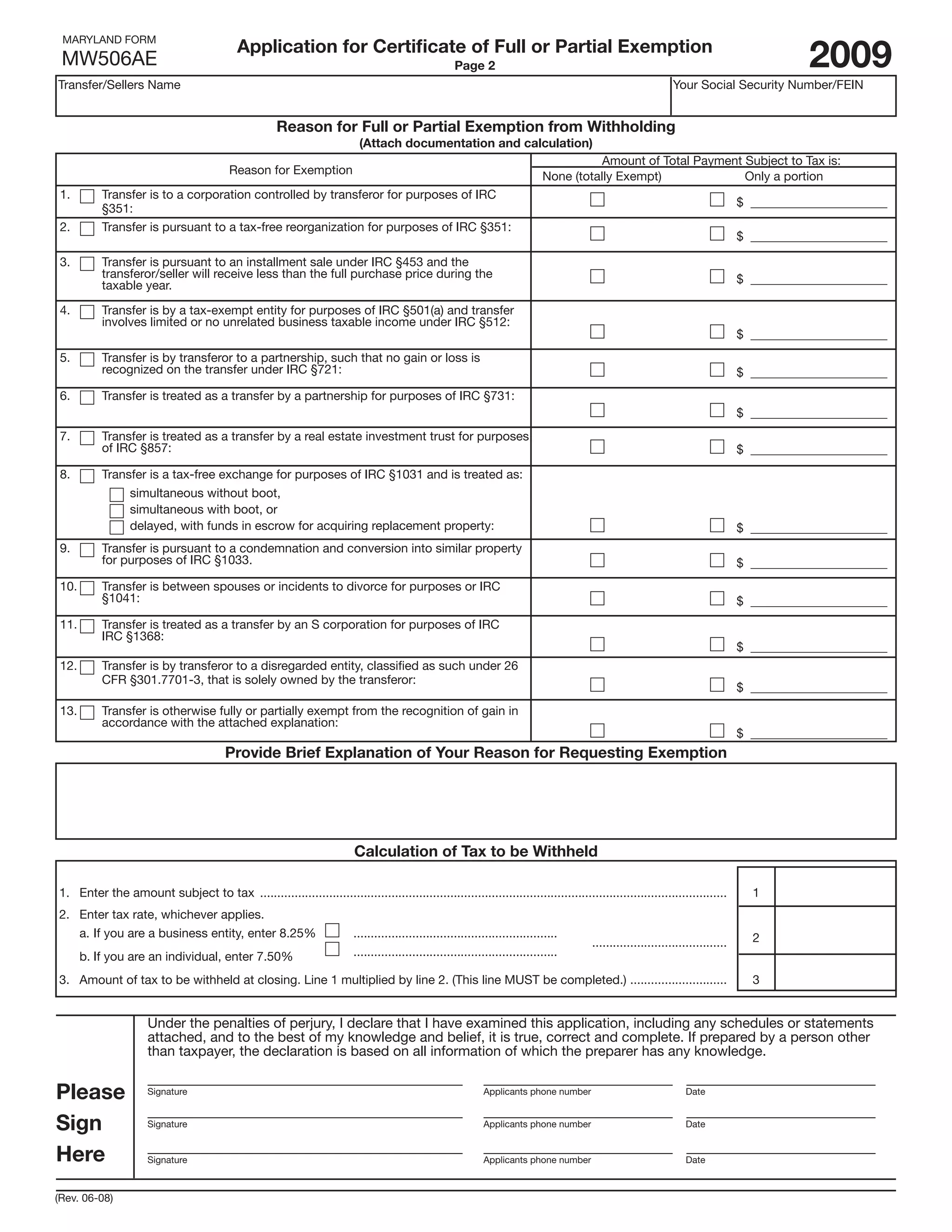 Form MW506AE; Form MW506NRS; Form MW506R | PDF