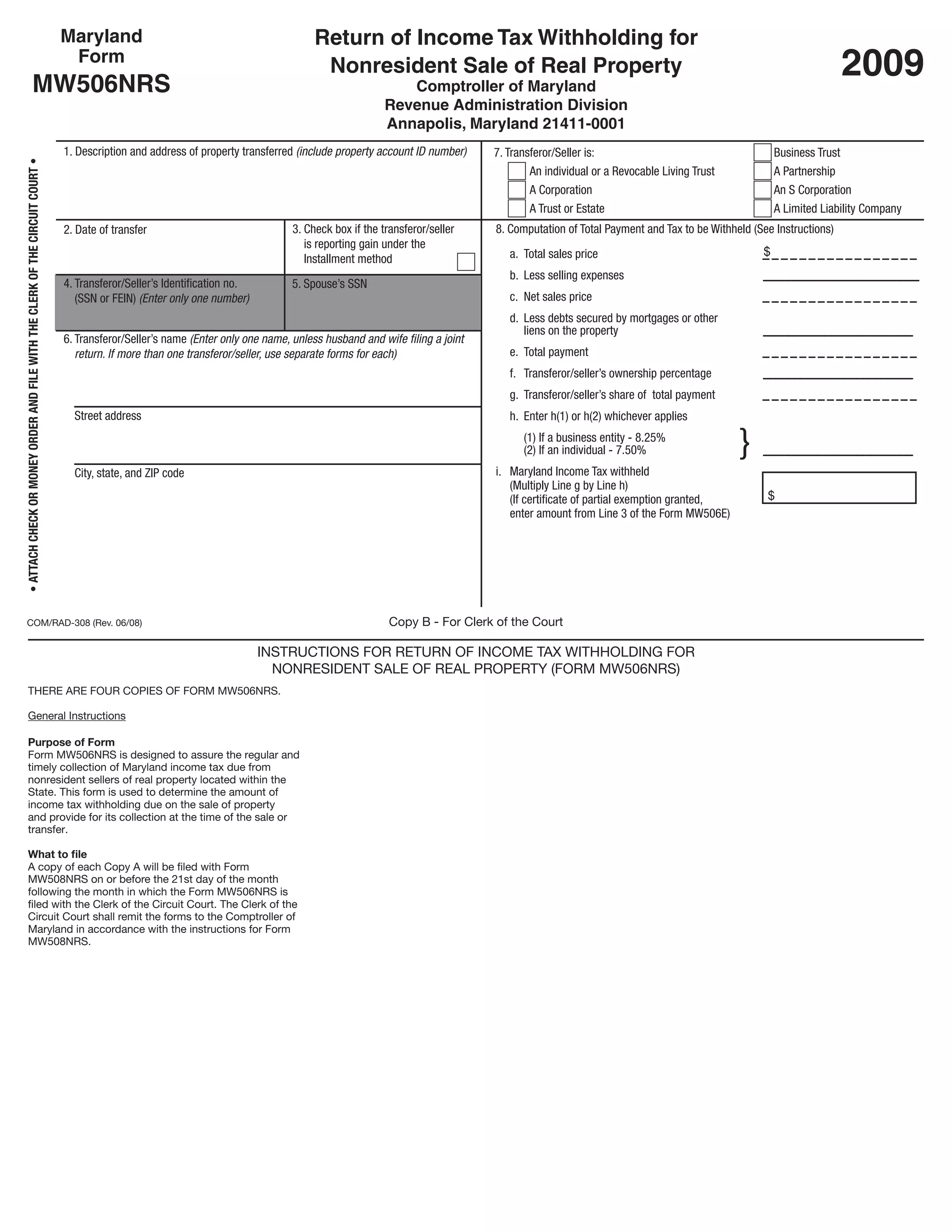 Form MW506AE; Form MW506NRS; Form MW506R | PDF