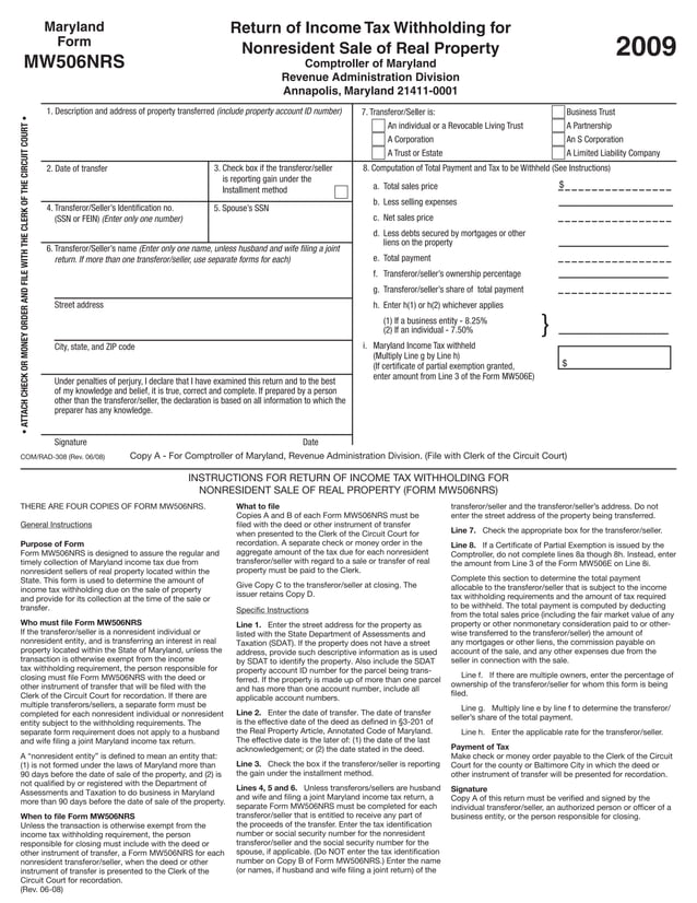 Form MW506AE; Form MW506NRS; Form MW506R | PDF | Real Estate Buying and ...