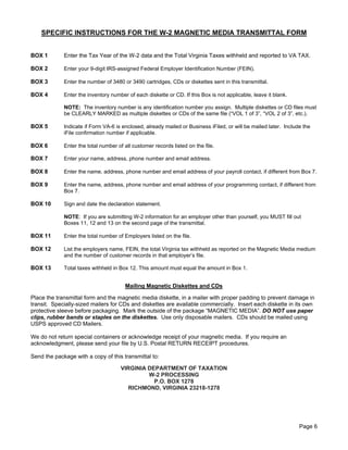 W2 Magnetic Media Filing Instructions | PDF