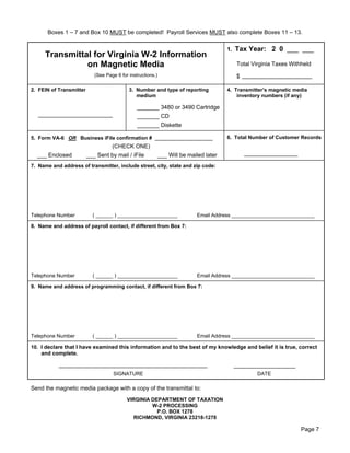 W2 Magnetic Media Filing Instructions | PDF