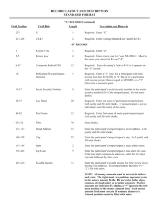 Record Layout and Description - Lotus 1-2-3 Spreadsheet | PDF