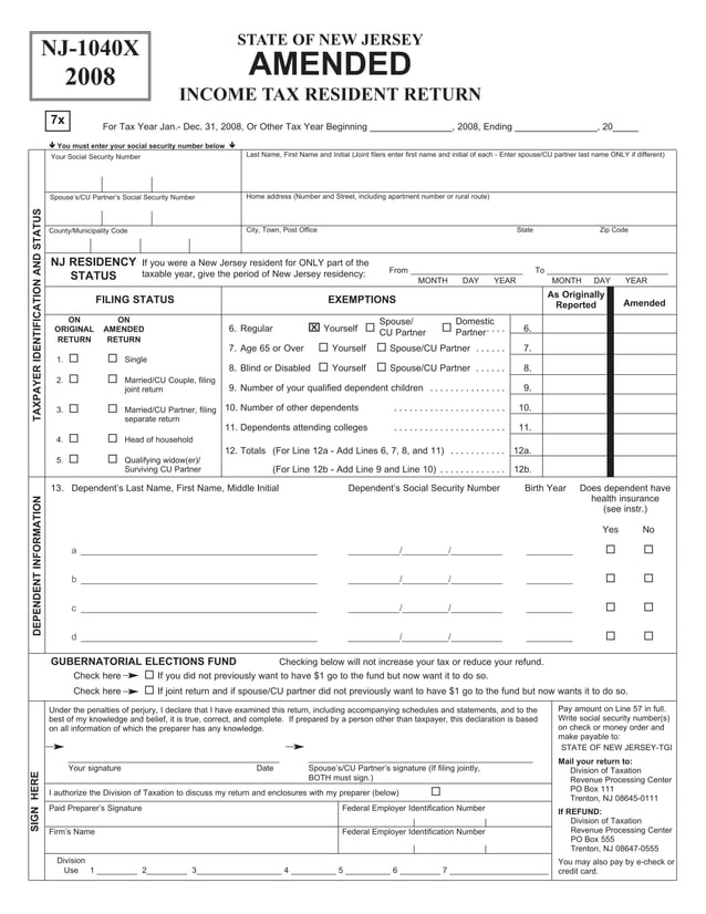 Instructions for NJ-1040ES 2009 | PDF | Government Support and Welfare ...