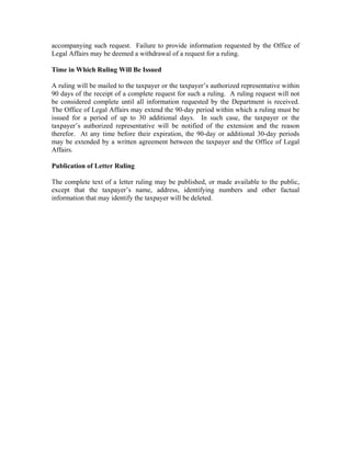 Letter Ruling Request Form | PDF