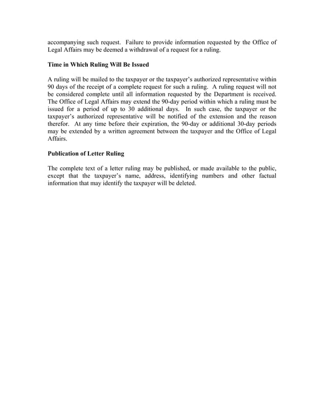 Letter Ruling Request Form | PDF