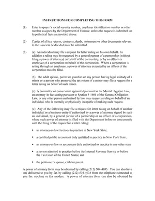 Letter Ruling Request Form | PDF