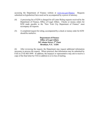 Letter Ruling Request Form | PDF