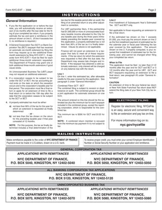 NYC-EXT Application for Automatic 6-Month Extension of Time to File ...