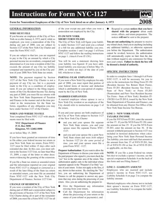 NYC-1127 Form for Nonresident Employees of the City of New York Hired ...