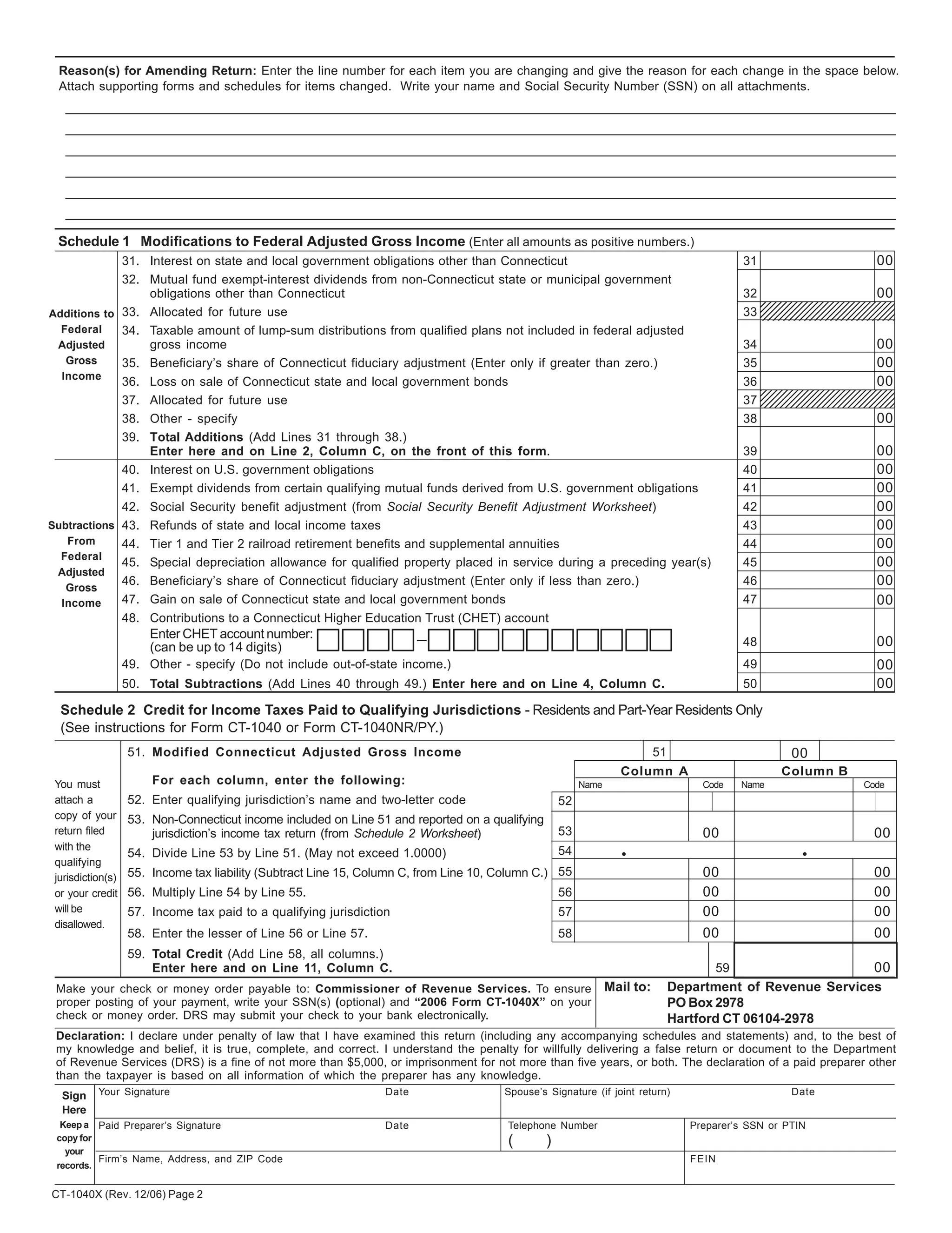 2006 Form CT-1040X | PDF