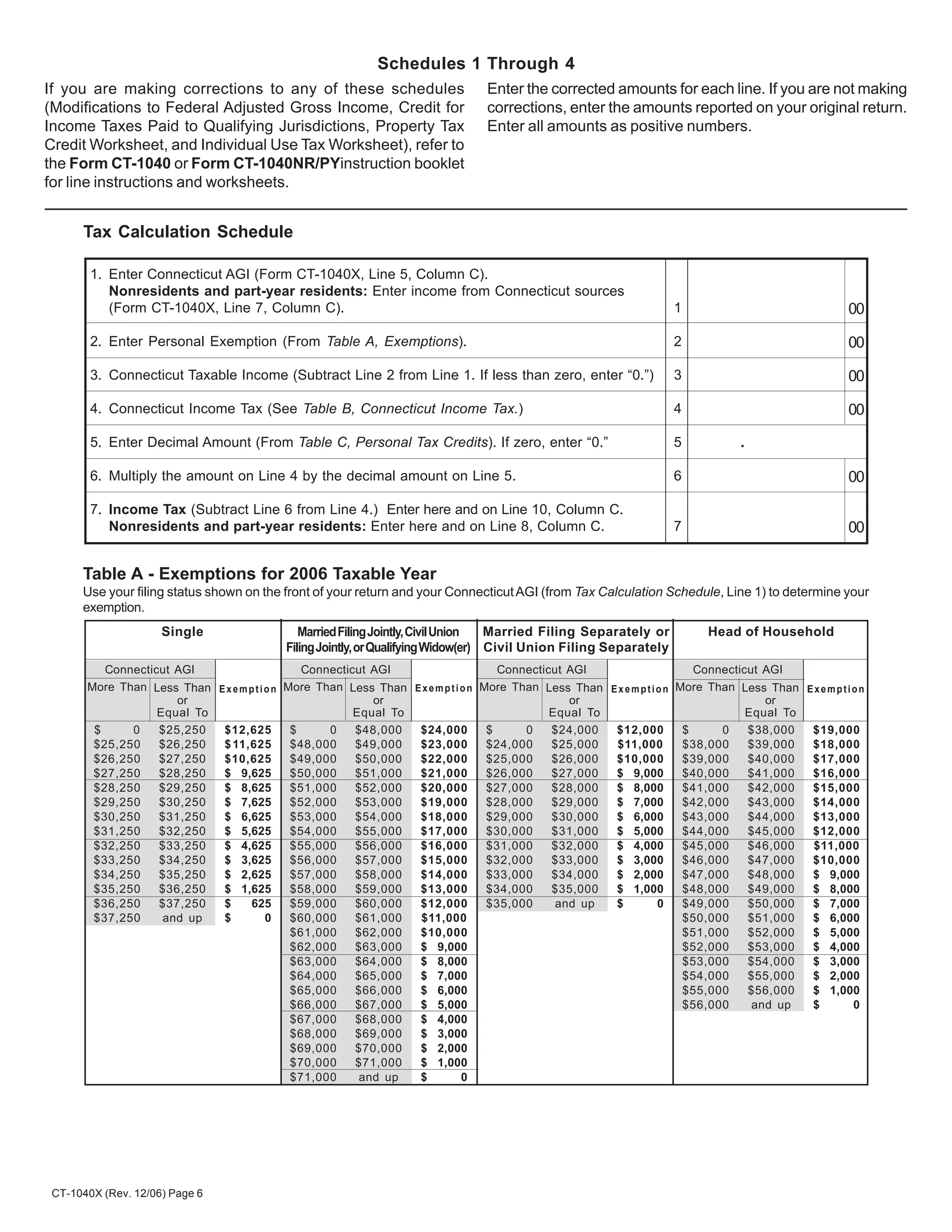 2006 Form CT-1040X | PDF