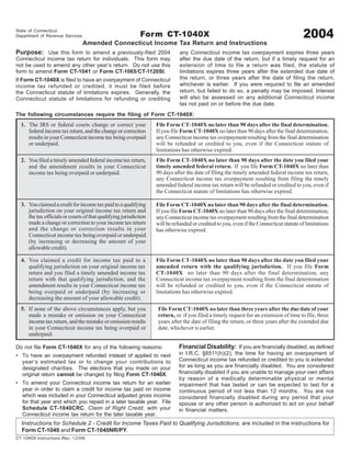 2004 Form CT-1040X | PDF