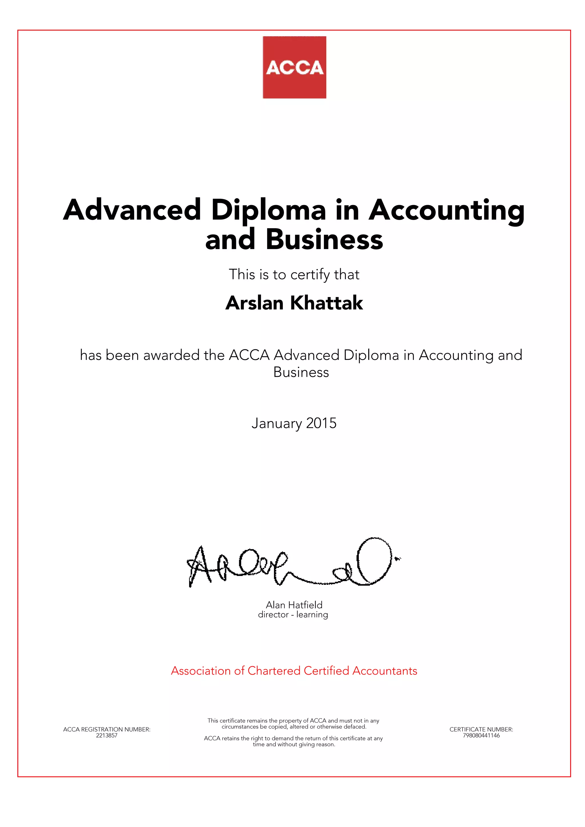 Advanced Diploma (ACCA) | PDF | Business | Business and Finance