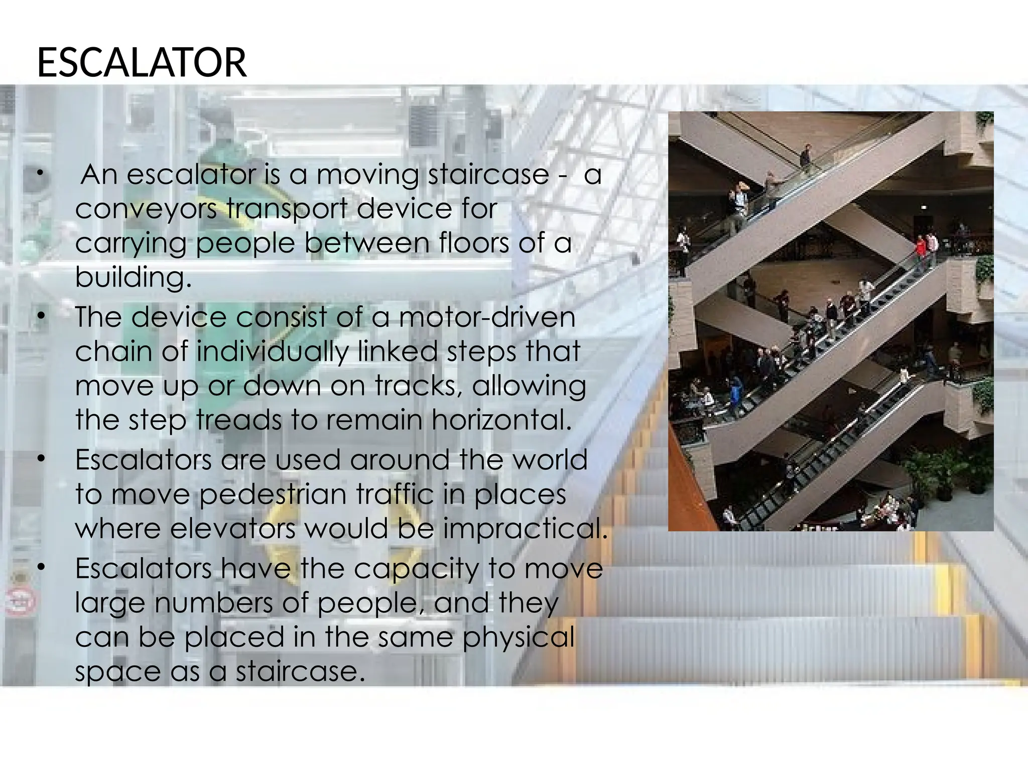 Building Utilities 2 : Elevators and Escalators | PPT