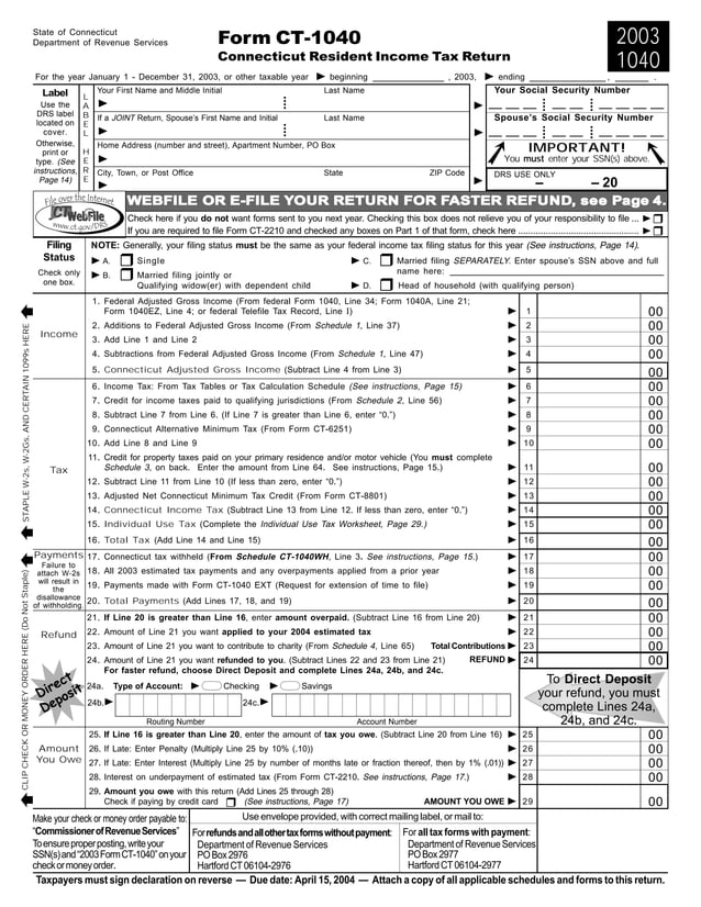 Estimated Connecticut Income Tax Payment Coupon for Individuals | PDF
