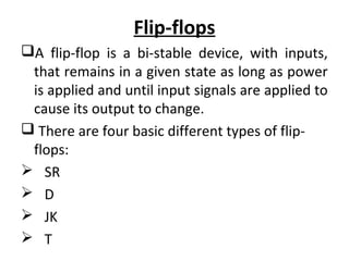 Flipflops and Excitation tables of flipflops | PPT