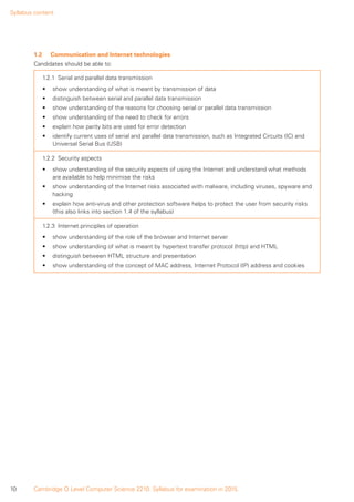 O'levels Computer Science 2210 Syllaybus 2015 | PDF