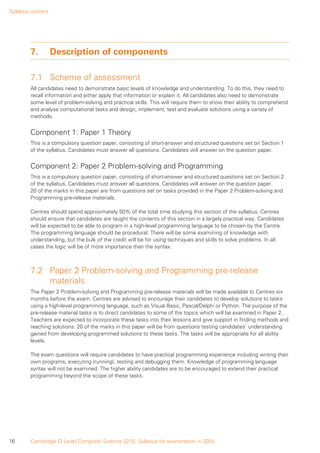 O'levels Computer Science 2210 Syllaybus 2015 | PDF