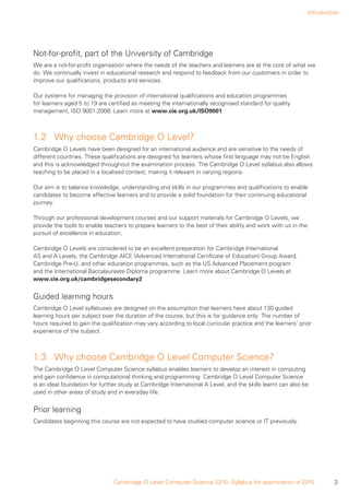 O'levels Computer Science 2210 Syllaybus 2015 | PDF