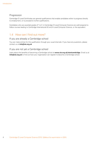 O'levels Computer Science 2210 Syllaybus 2015 | PDF