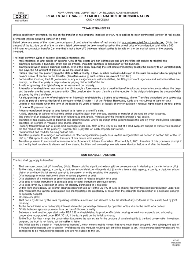 Real Estate Transfer Tax Declaration of Consideration | PDF