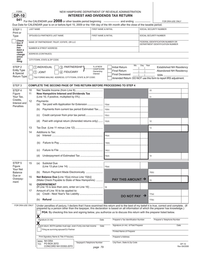 Interest and Dividends Tax Return | PDF