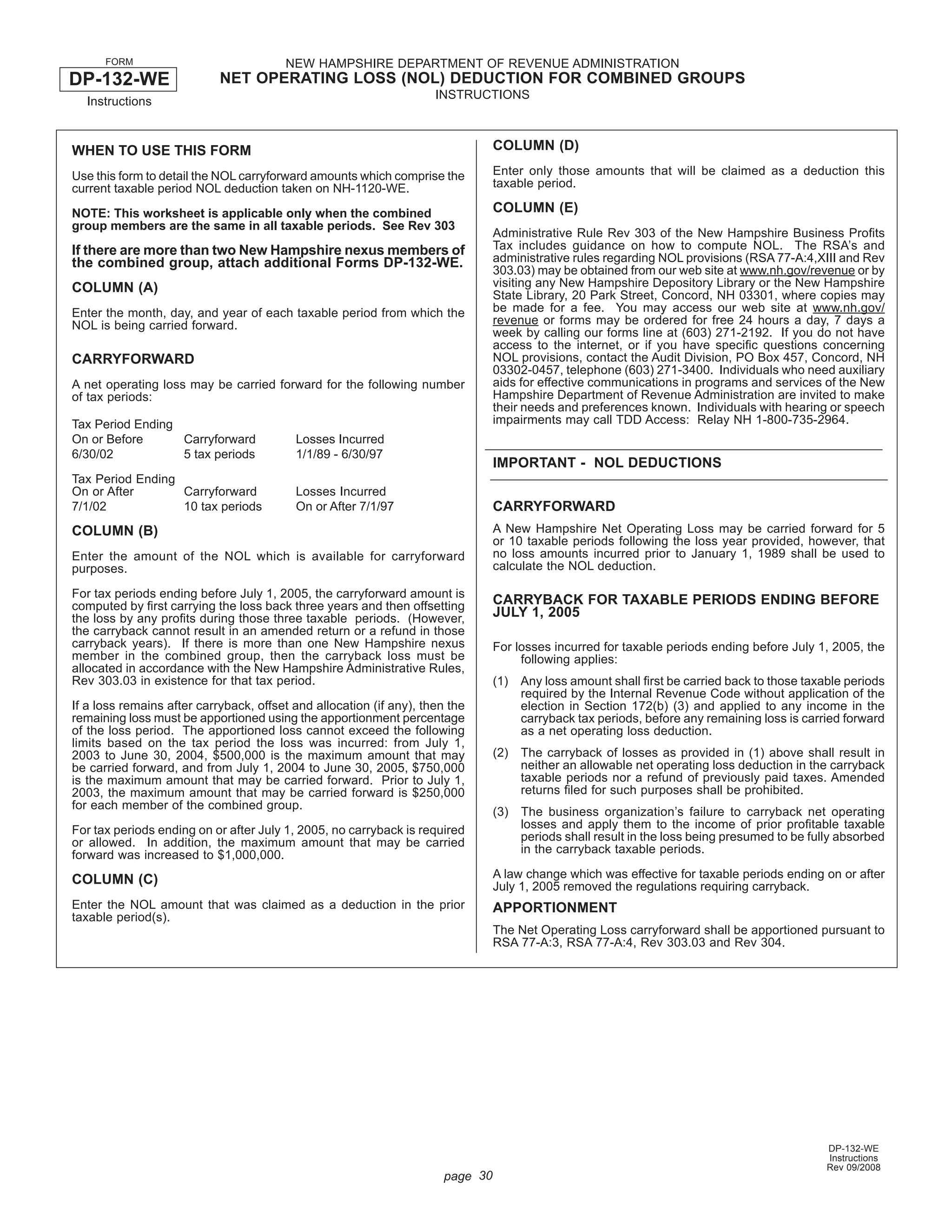 Combined Group Net Operating Loss (NOL) Deduction Form | PDF | Personal ...