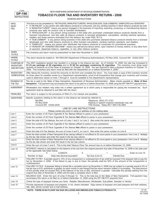 Tobacco Floor Tax Inventory and Return Forms and Instructions | PDF