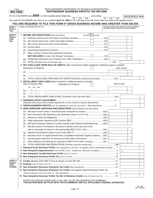 Partnership Business Profits Tax Return | PDF