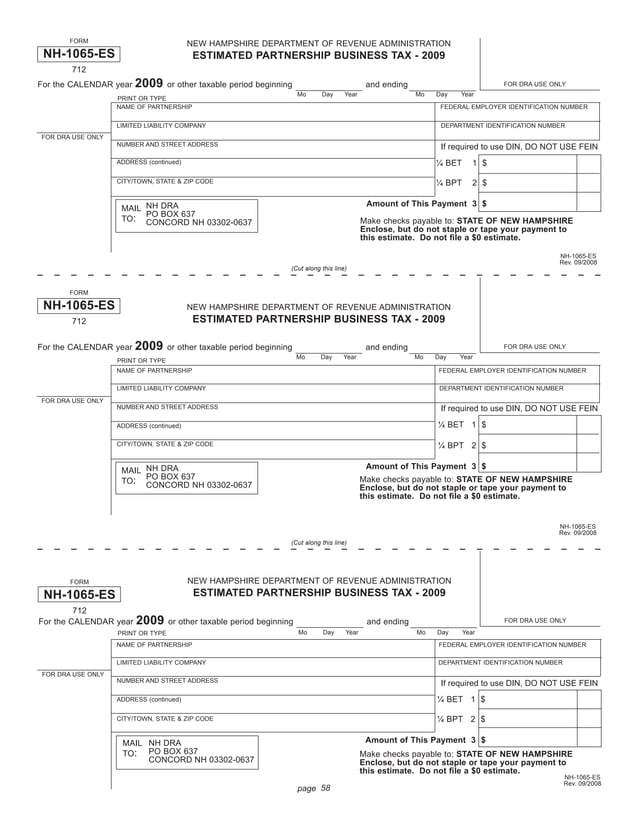 Estimated Partnership Business Tax Quarterly Payment Forms | PDF