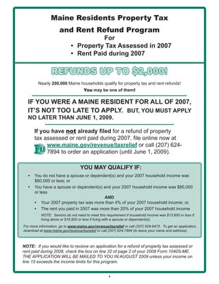 1040S-ME resident short form booklet (forms & instructions) | PDF