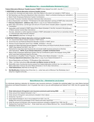 Minimum Tax worksheet | PDF