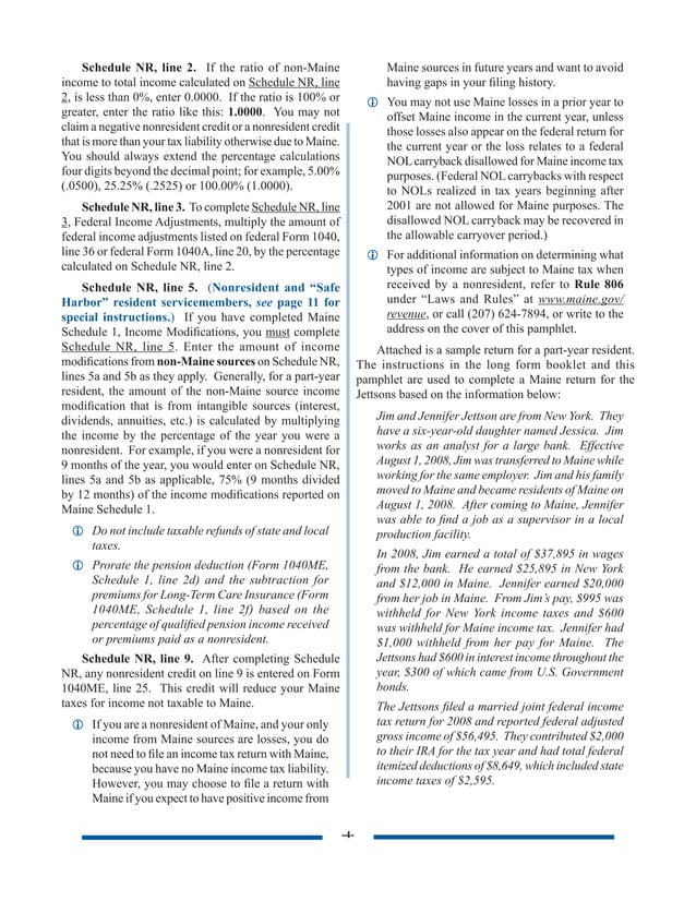 - Instructional pamphlet for Schedule NR | PDF