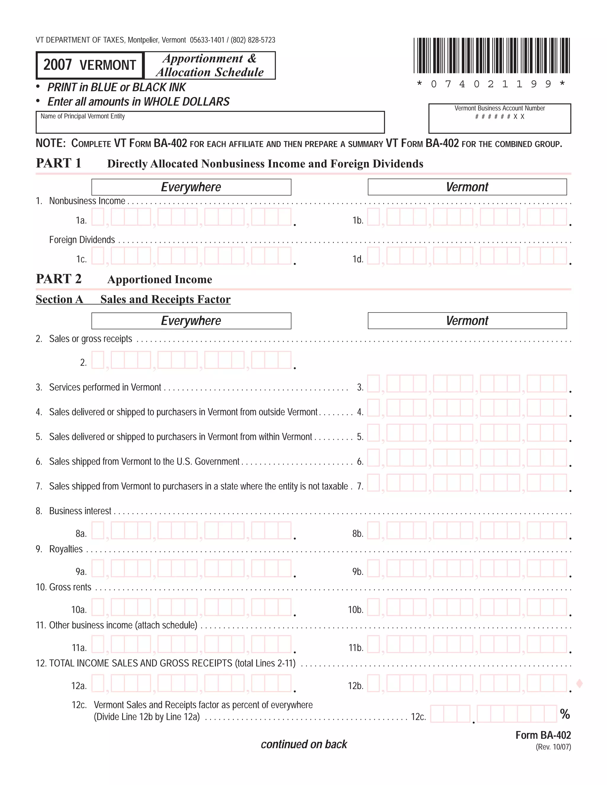 Business Income Tax Return Instructions | PDF